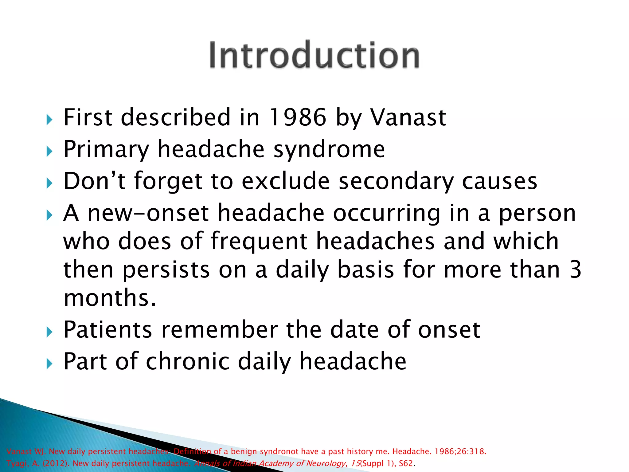 New Daily Persistent Headache | PPTX