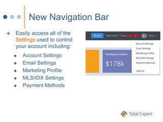 Total Expert Dashboard Features Update | PPT