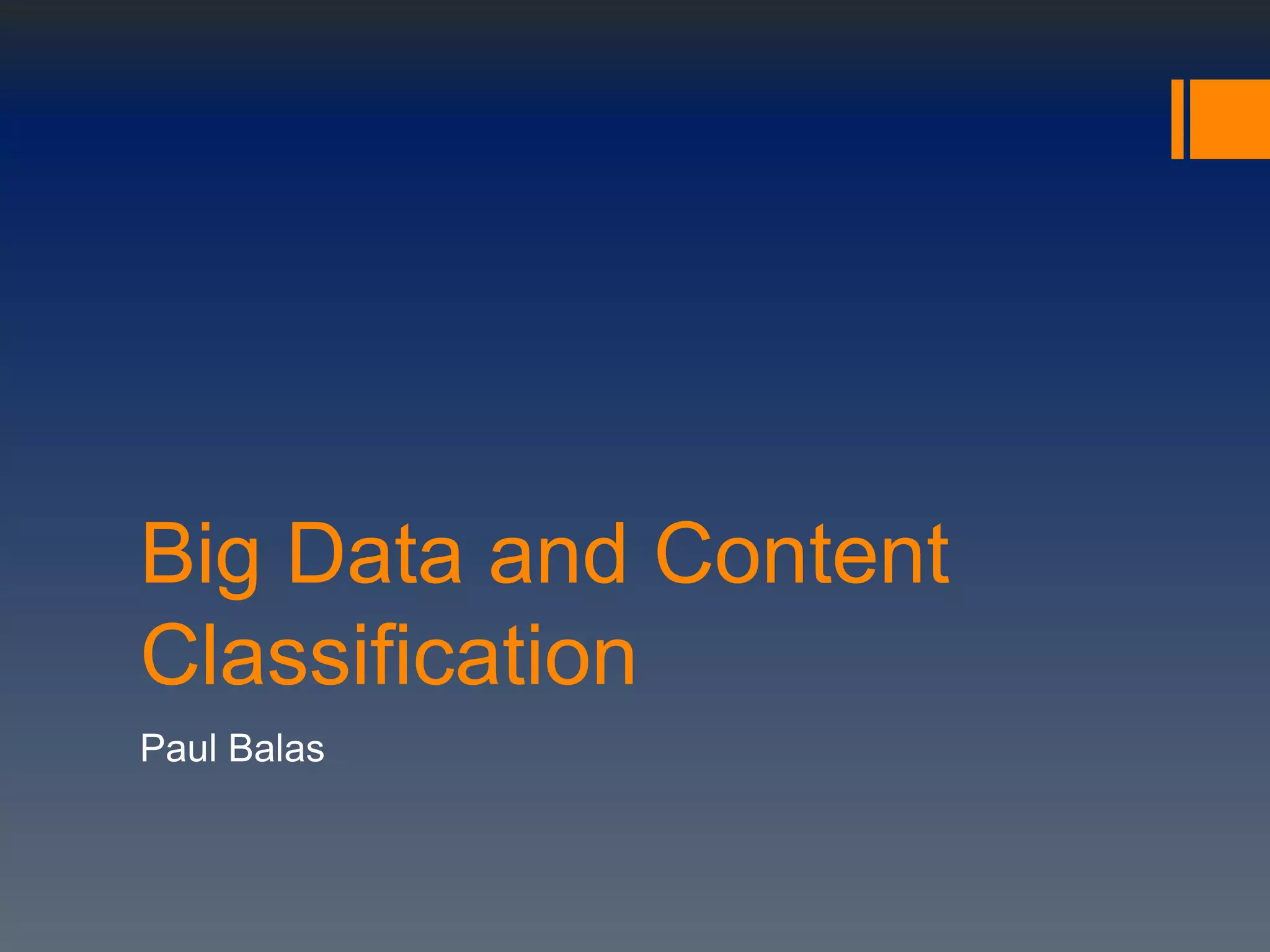 Big Data and Classification | PPTX