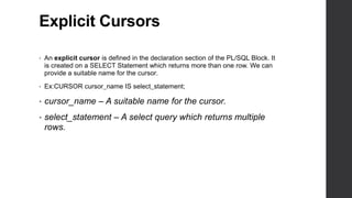 plsql tutorialhub.... | PPT