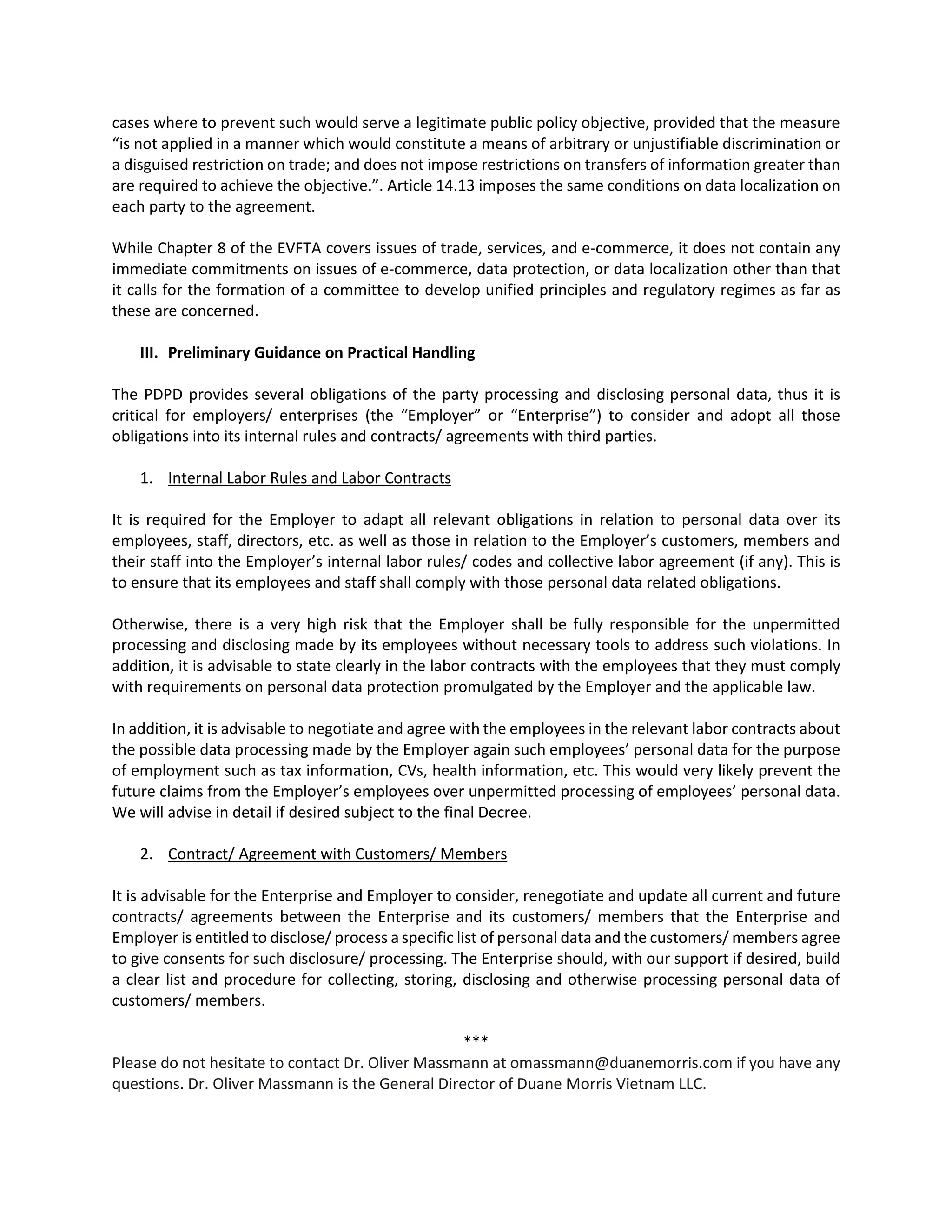 NEW DECREE ON PERSONAL DATA PROTECTION AND CROSS-BORDER PROVISION OF ...