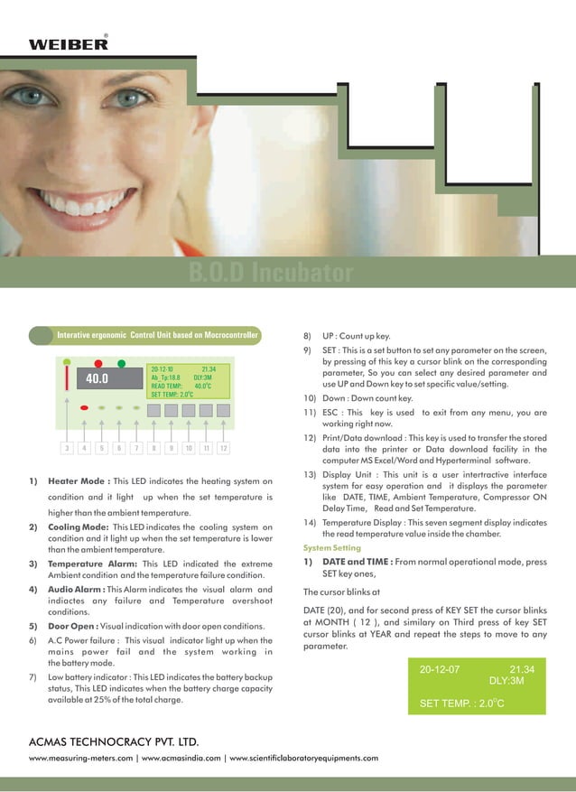 Types of BOD Incubator by ACMAS Technologies Pvt Ltd. | PDF