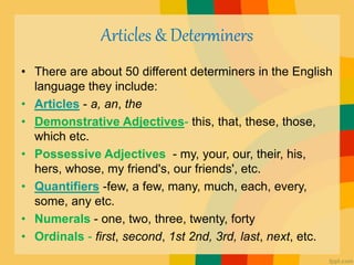 determiners for class x by Sharwan kumar | PPTX | Asia Travel | Travel ...