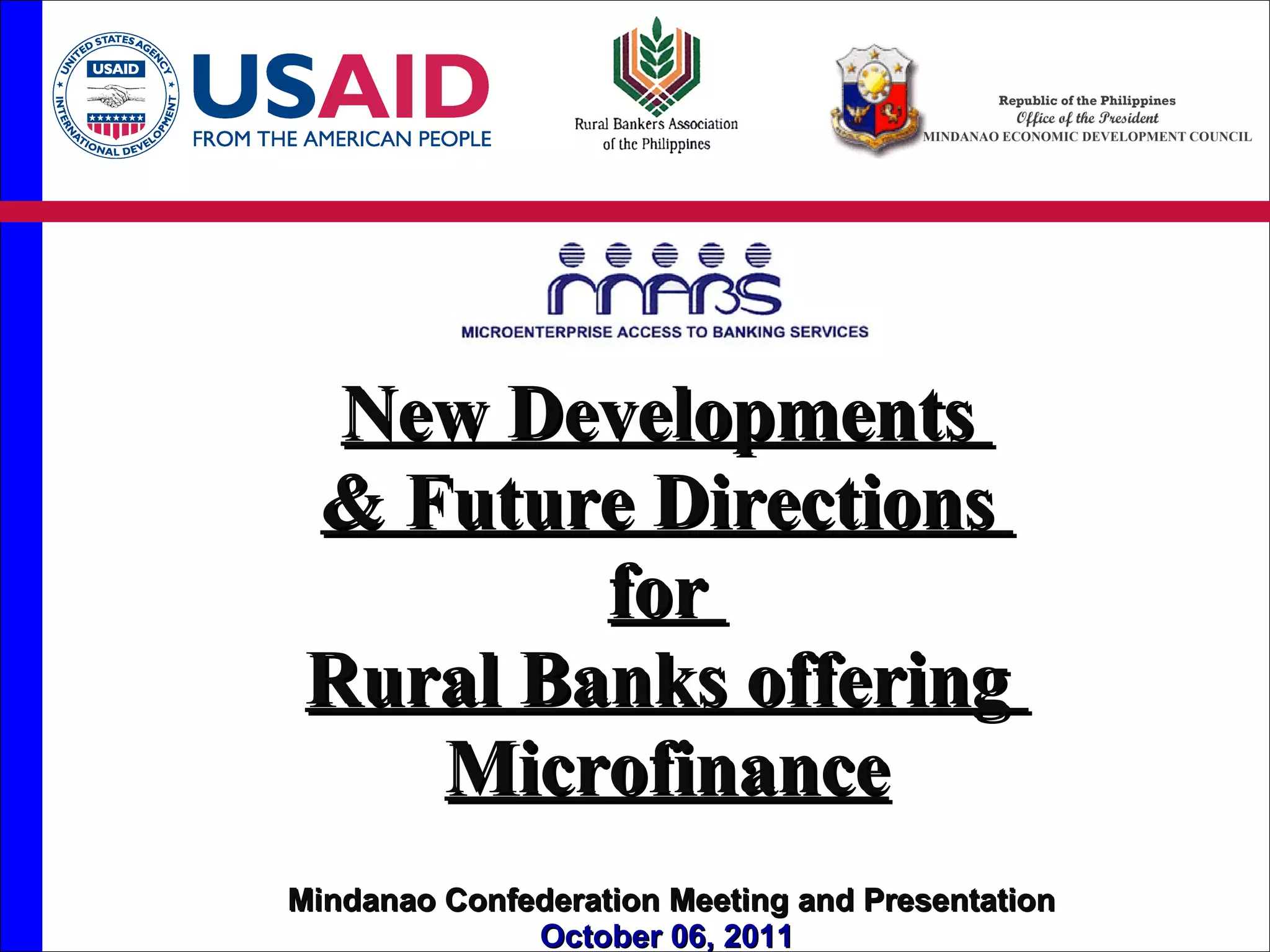 New developments & directions in microfinance | PPT