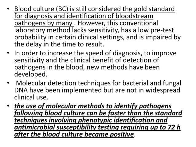 New diagnostic tests for sepsis | PPT