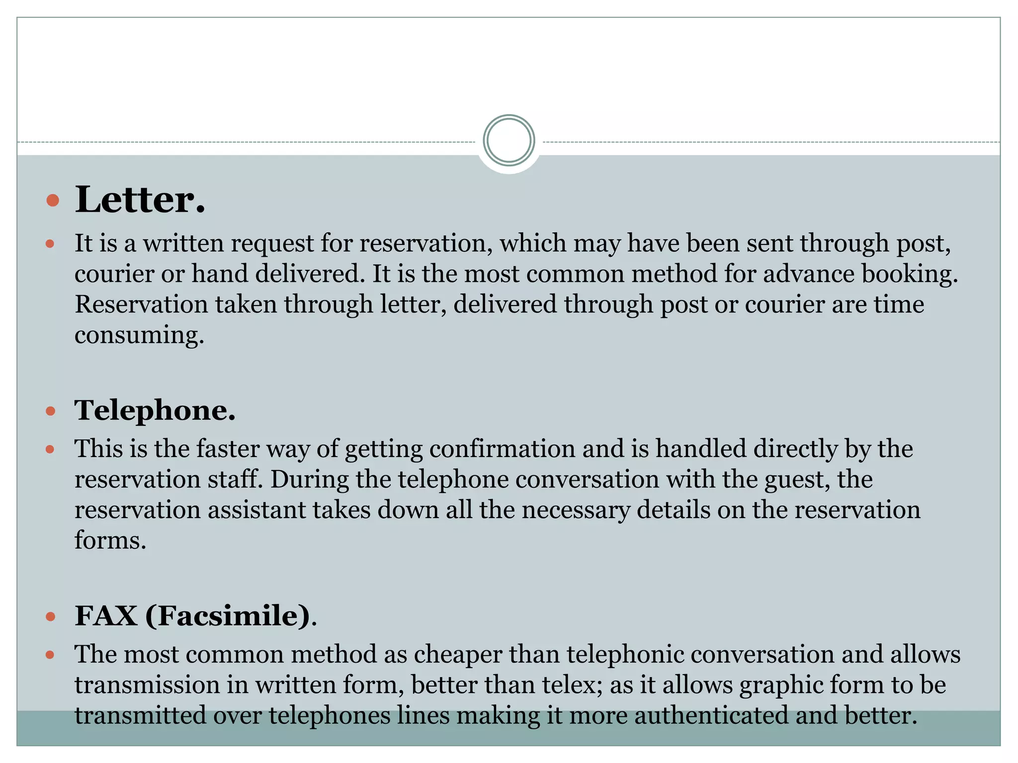 New different modes and sources of room reservation | PPTX