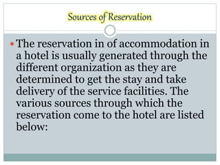 New different modes and sources of room reservation | PPTX