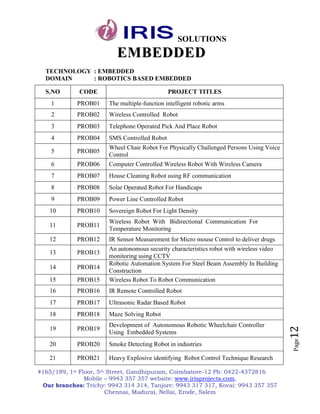JAVA, J2EE, DOTNET, EMBEDDED POWER ELECTRONICS PROJECT TITLES 2011 @ IRIS SOLUTIONS COIMBATORE ...