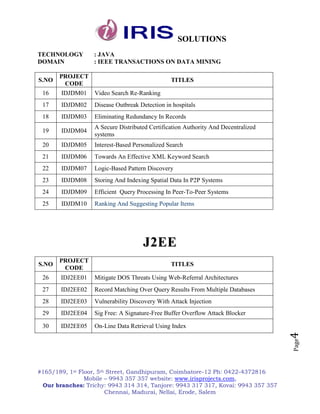 JAVA, J2EE, DOTNET, EMBEDDED POWER ELECTRONICS PROJECT TITLES 2011 @ IRIS SOLUTIONS COIMBATORE ...
