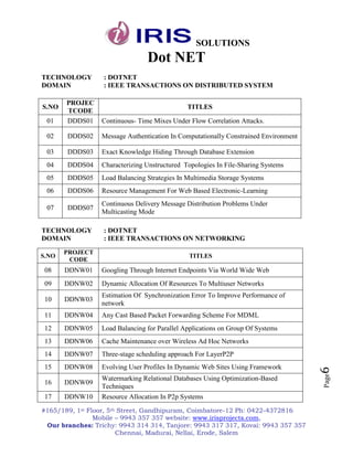 JAVA, J2EE, DOTNET, EMBEDDED POWER ELECTRONICS PROJECT TITLES 2011 @ IRIS SOLUTIONS COIMBATORE ...