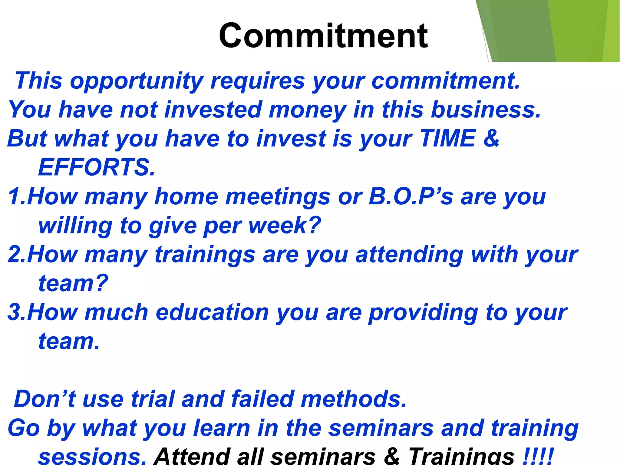 New distributor orientation programme | PPT