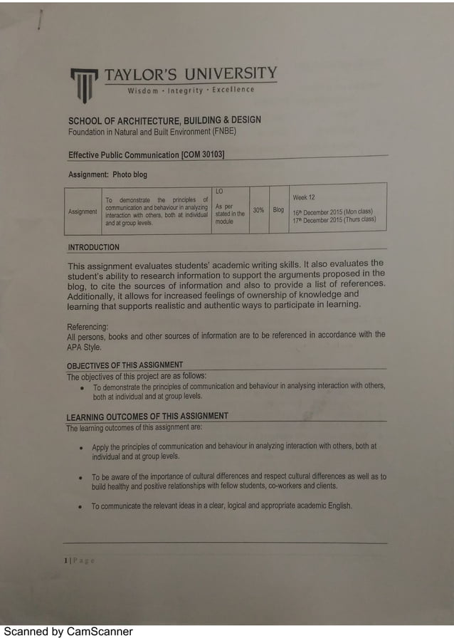 EPC Assignment 1 Brief | PDF