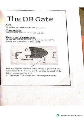 Investigatory project class 12th physics. Logic gates | PDF
