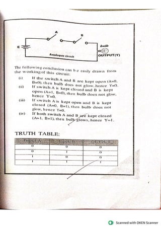 Investigatory project class 12th physics. Logic gates | PDF