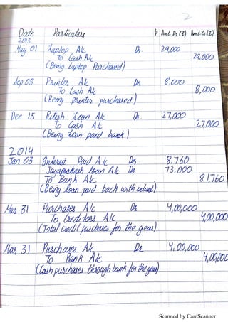 class 11 accounts CBSE comprehensive project | PDF