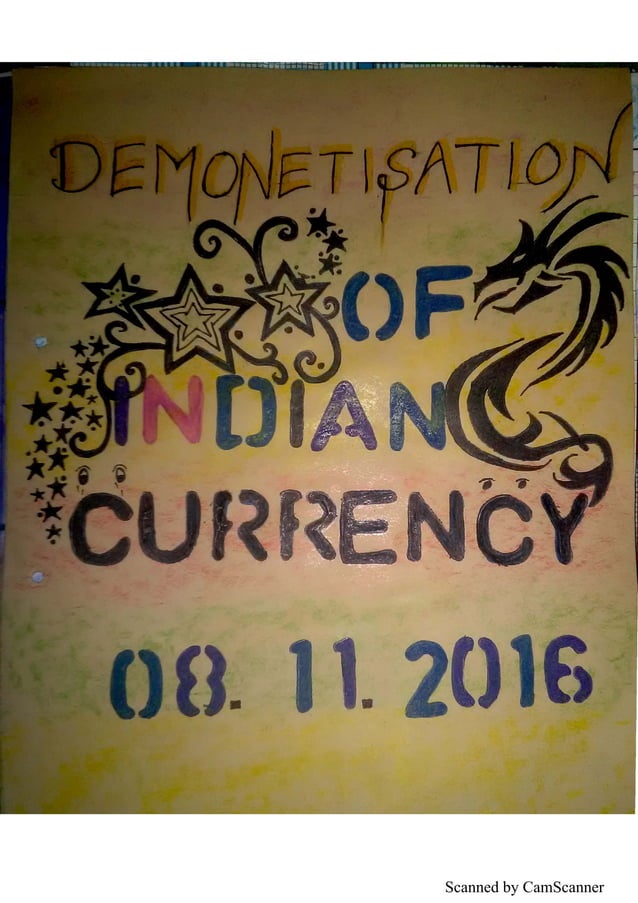 DEMONETIZATION best economic project class 12 follow me on instagram ...