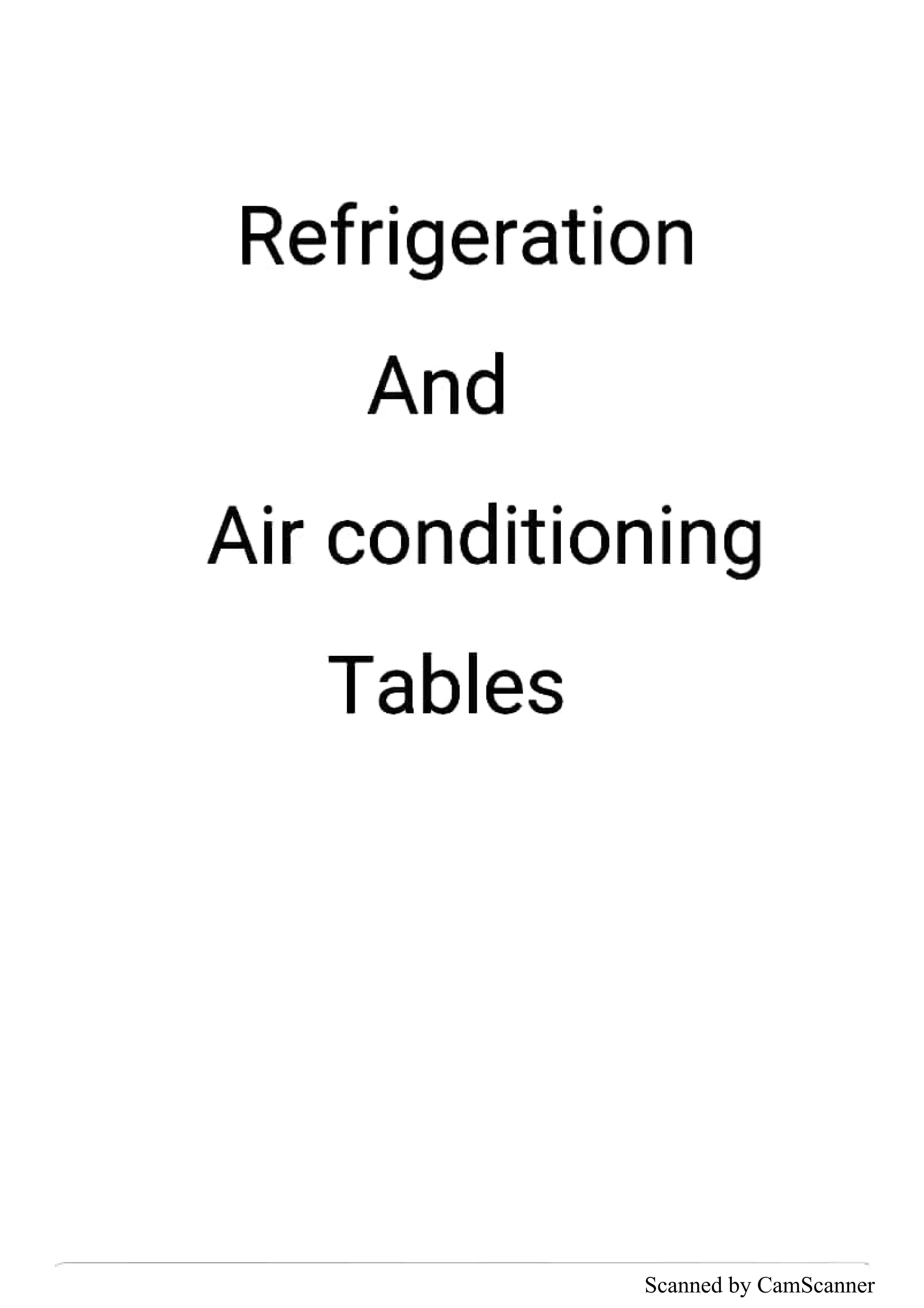 refrigeration and air conditioning tables complete | PDF