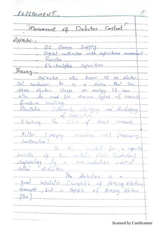 Lab Report Modern Physics Dielectric constant | PDF
