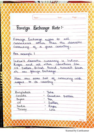 foreign exchange rate project class 12 | PDF