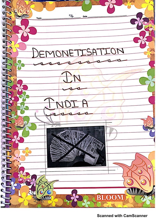 Class 12 economics project Demonetisation | PDF