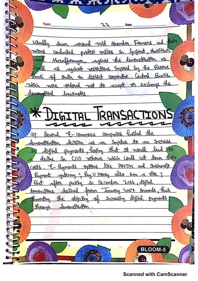 Class 12 economics project Demonetisation | PDF