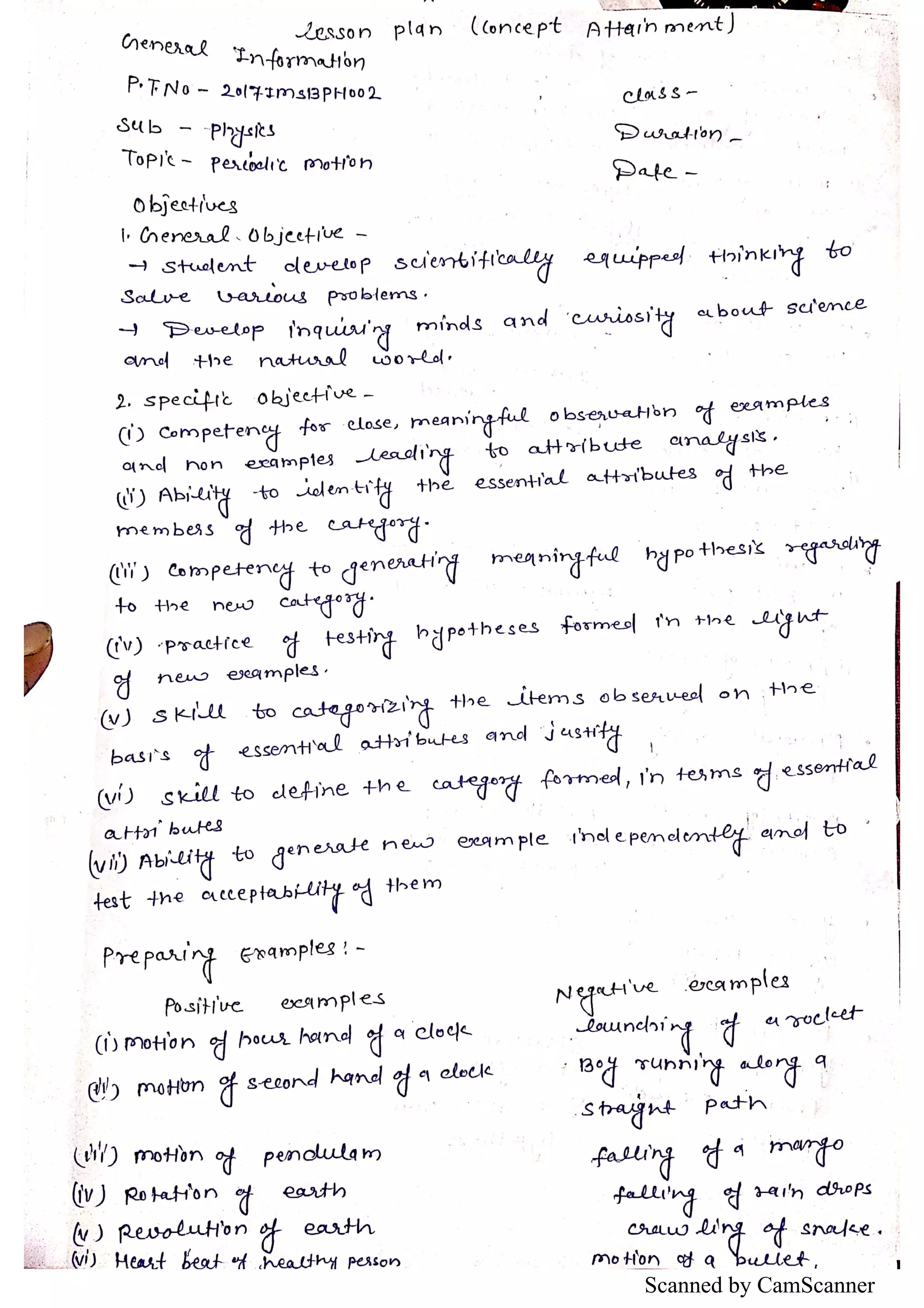 Lesson plan through concept attainment moel | PDF