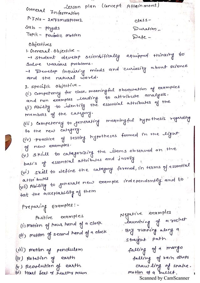 Lesson plan through concept attainment moel | PDF