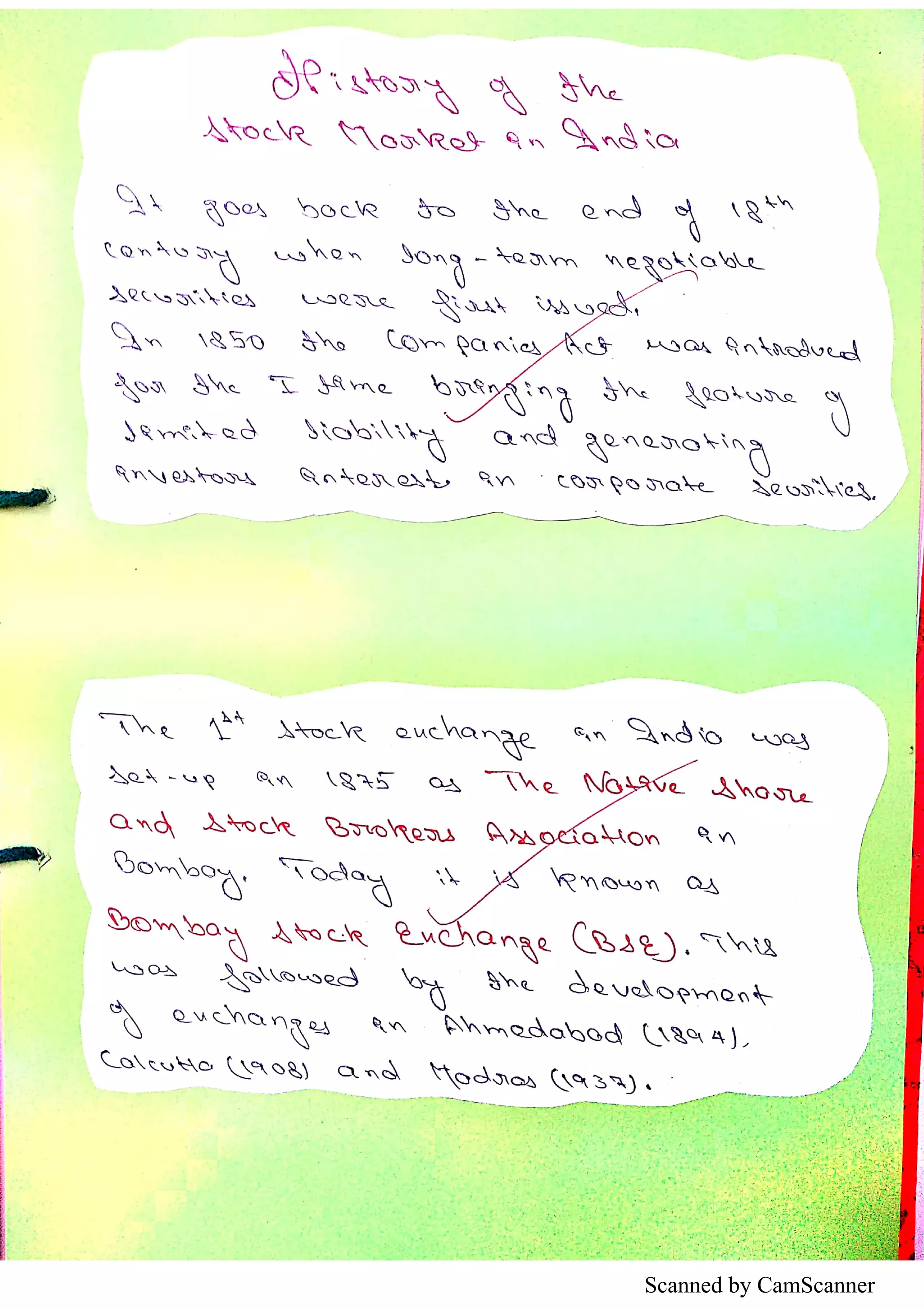 Business studies(Stock Exchange) class 12 | PDF