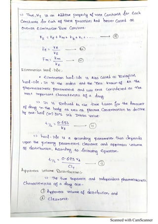 ONE COMPARTMENT OPEN MODEL I.V BOLUS (Contact me: dr.m.bharathkumar ...