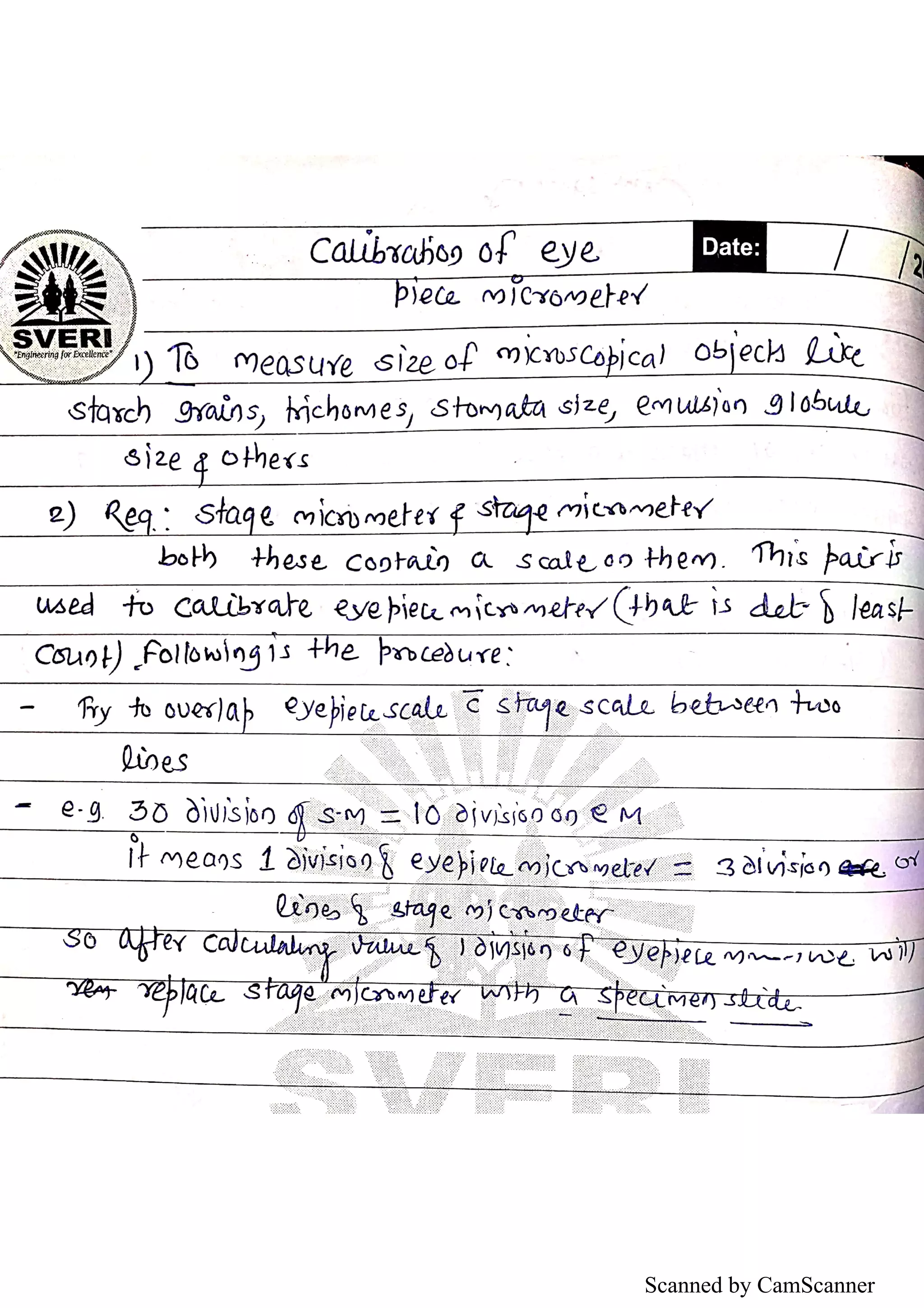 Pharmacognosy notes: Calibration of eyepiece micrometer , Avaleha ...