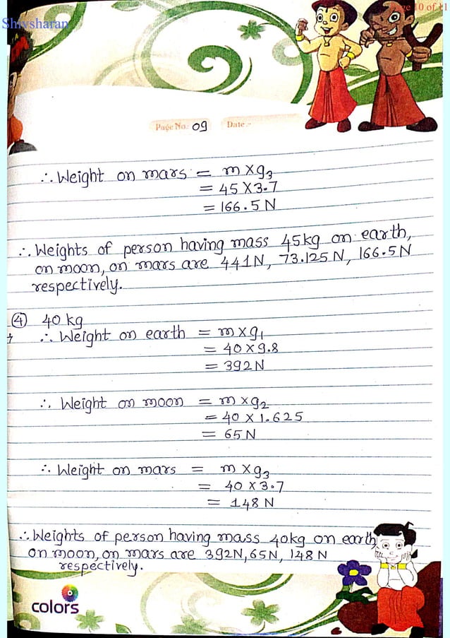 S1 project for class 10th ssc (to take masses of your classmates and to ...