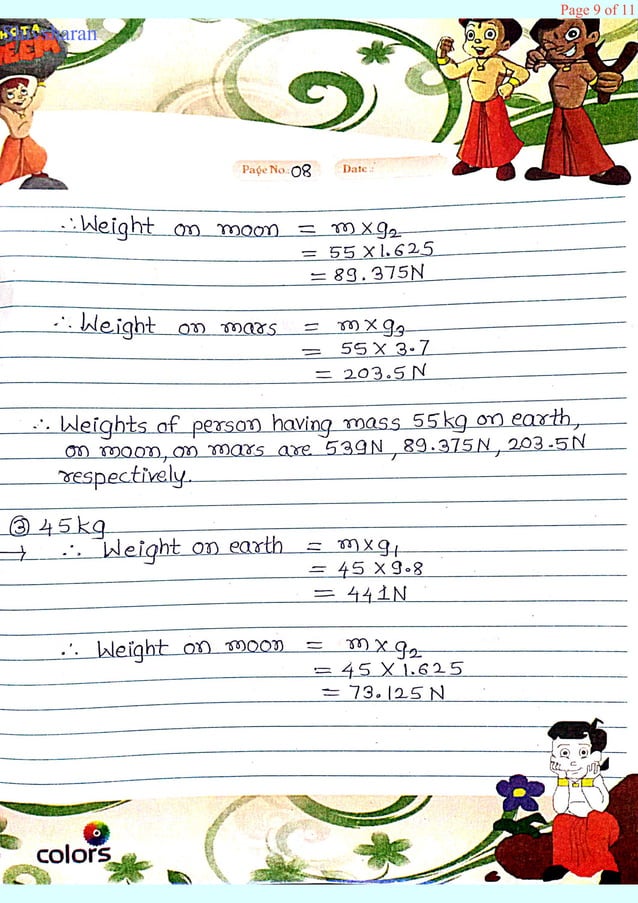 S1 project for class 10th ssc (to take masses of your classmates and to ...