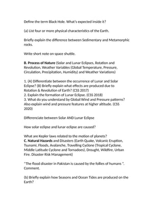 CSS General Science Past Paper Analysis (Topic-Wise) 2010-2024 .docx