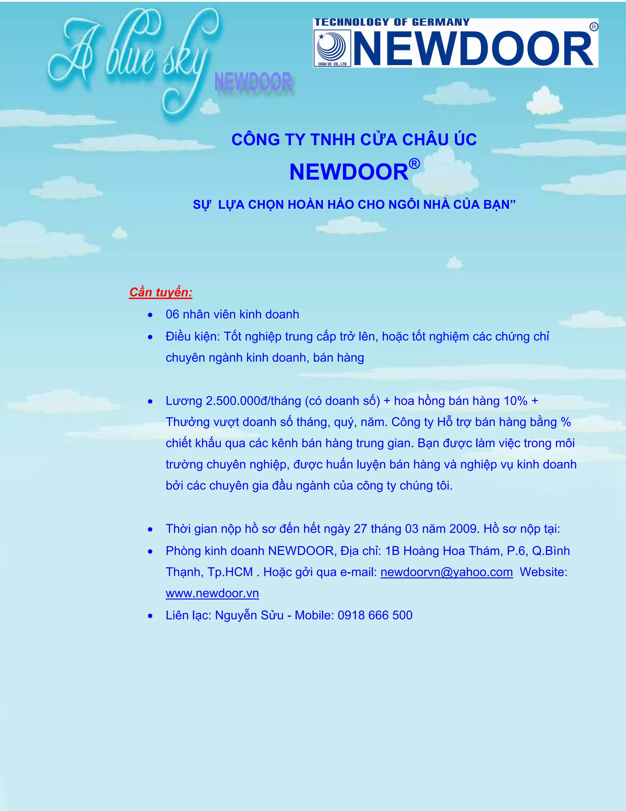 Newdoor Tuyen Dung | PDF | Free Download