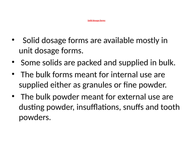 Introduction to New dosage forms presentation | PPTX