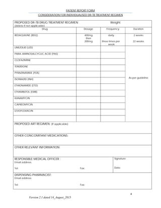 New dr tb patient record form | PDF