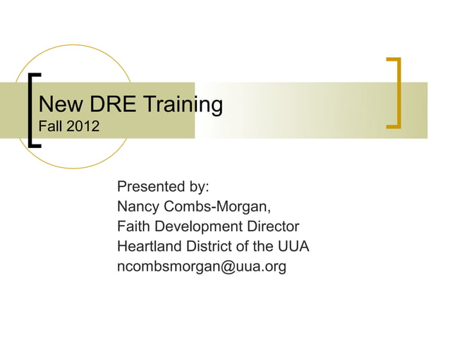 New DRE training webinar | PPT | Christianity | Religion & Spirituality