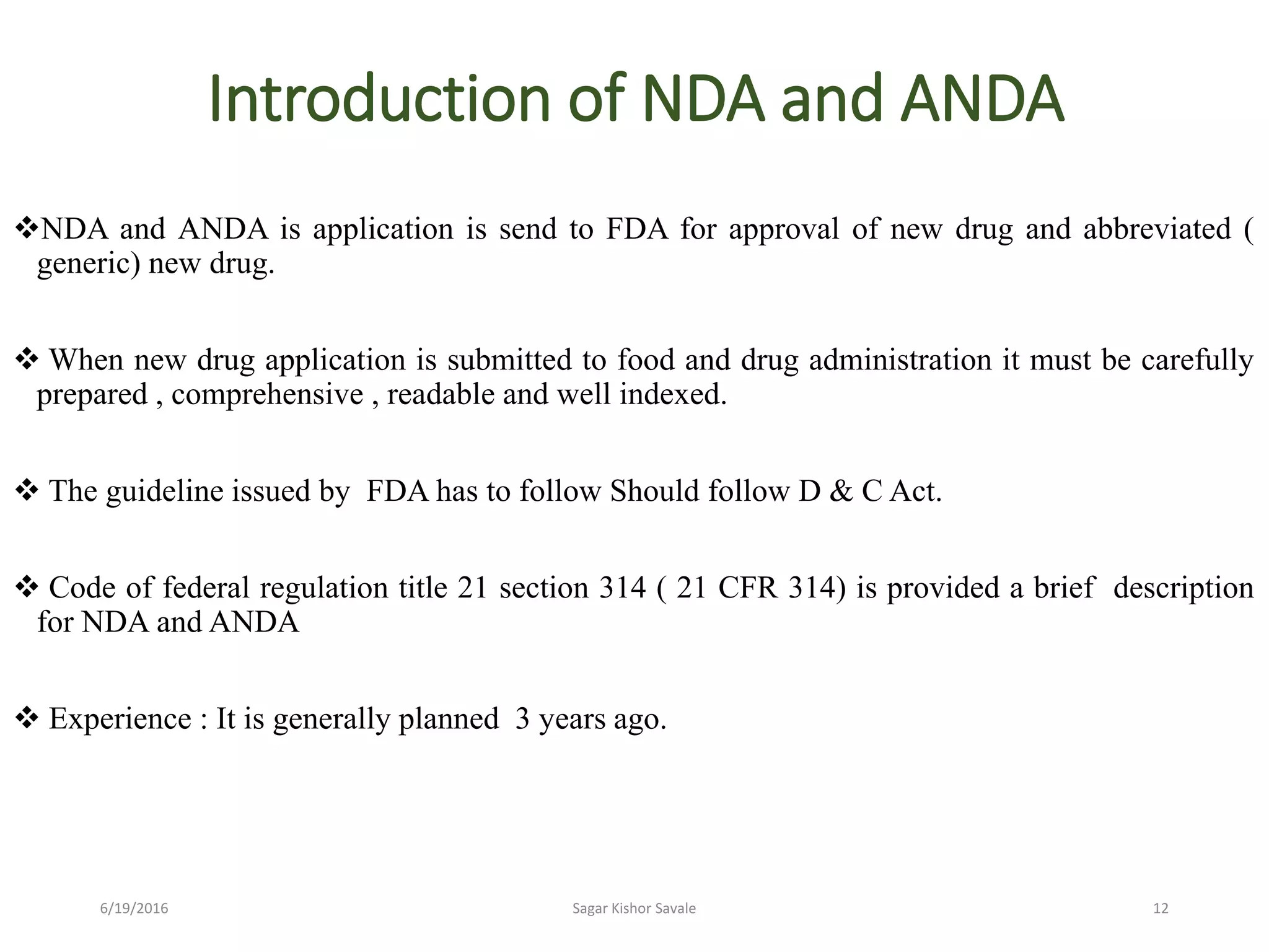 New Drug Application [NDA] | PPTX