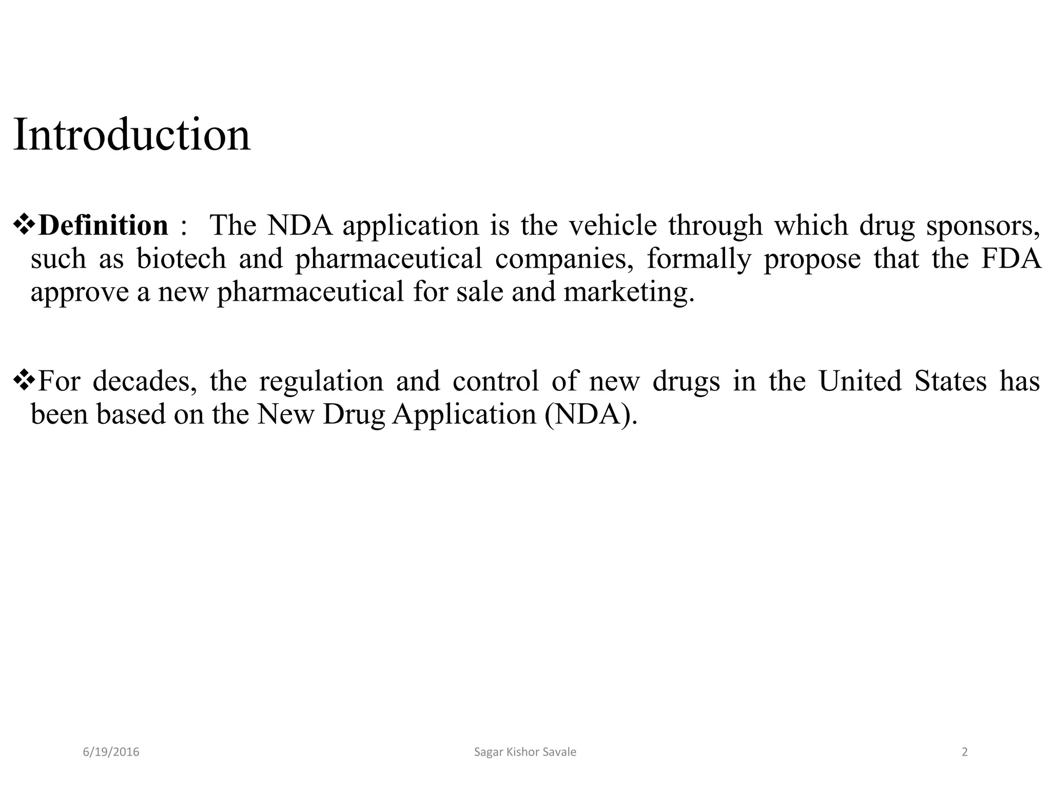 New Drug Application [NDA] | PPTX