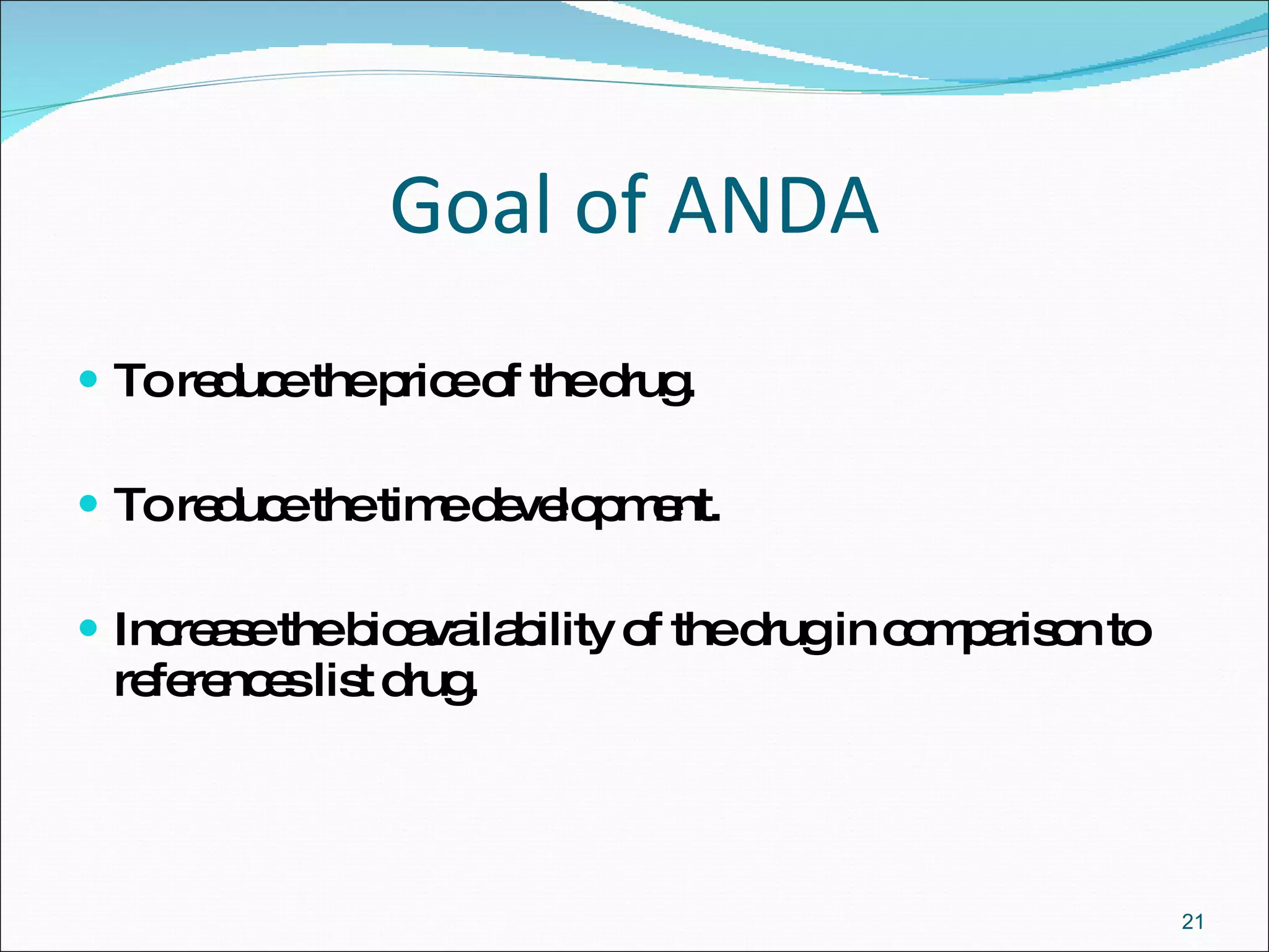 New Drug Application(Nda) Vs Abbreviated New Drug Application (Anda) | PPT