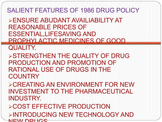 New drug policy 1994 | PPTX