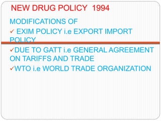New drug policy 1994 | PPTX