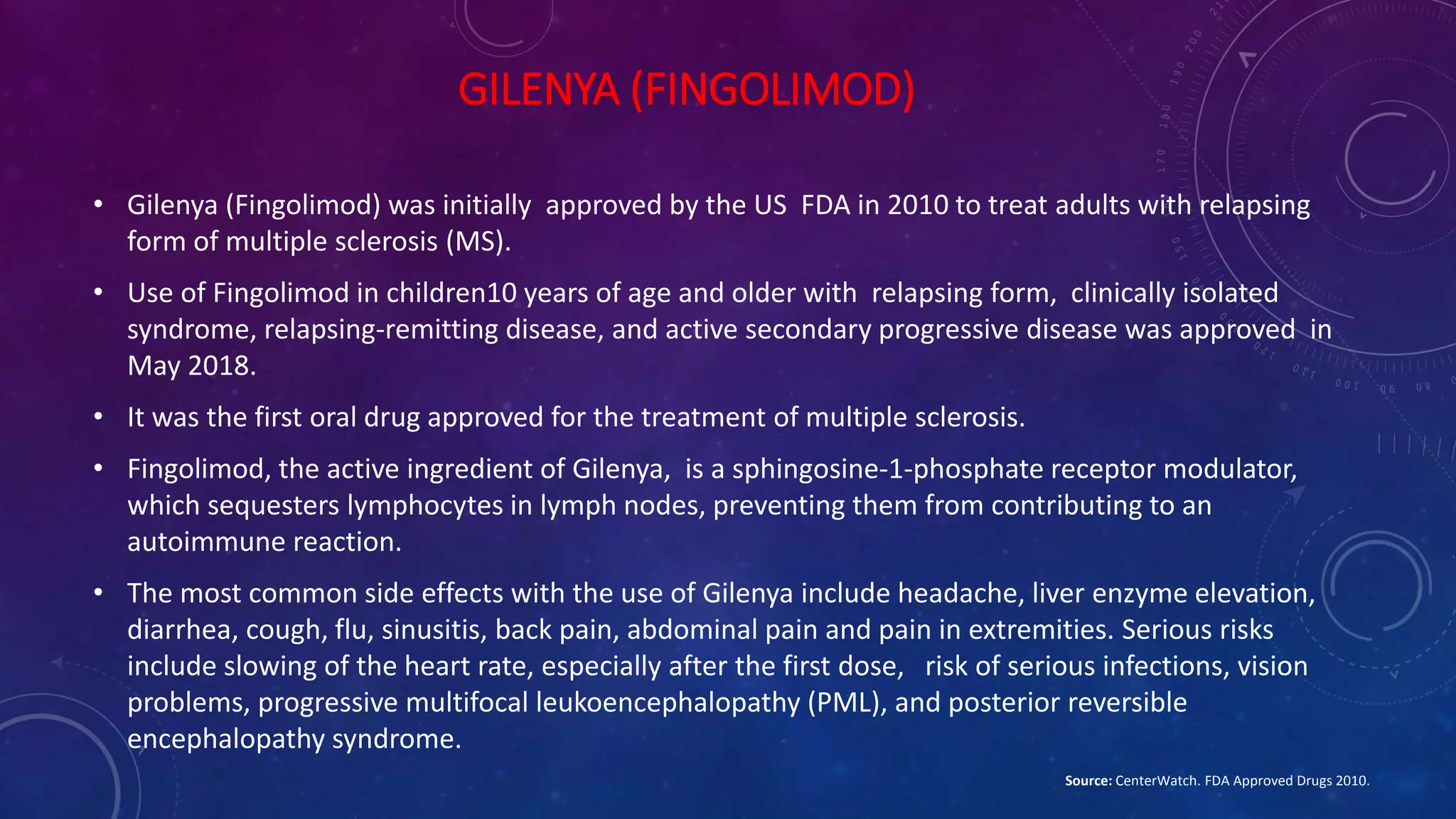 New Drugs For Multiple Sclerosis approved by The US FDA in 10 Years. | PPTX