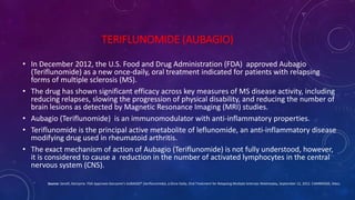New Drugs For Multiple Sclerosis approved by The US FDA in 10 Years. | PPTX