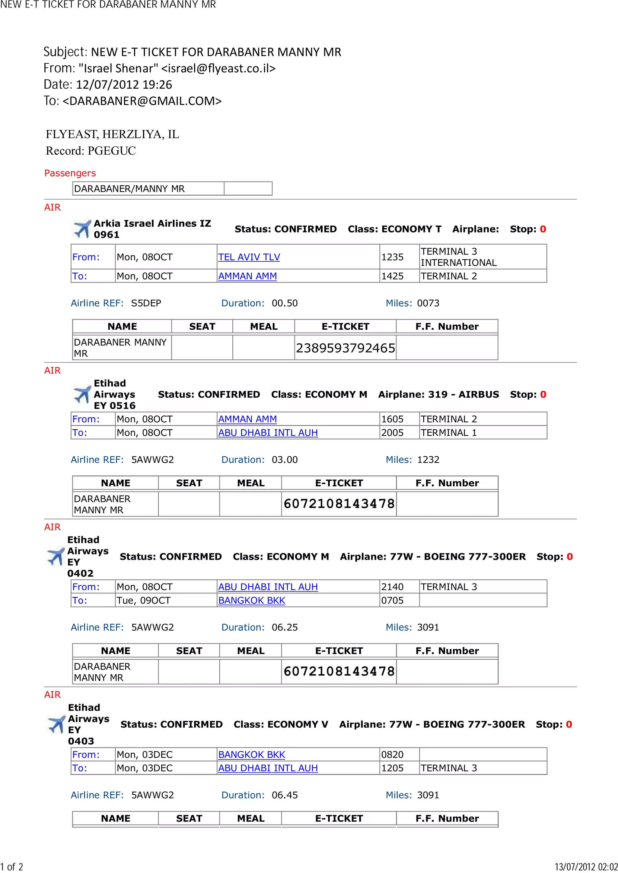 E-ticket Oct2012-DSec-2012 | PDF