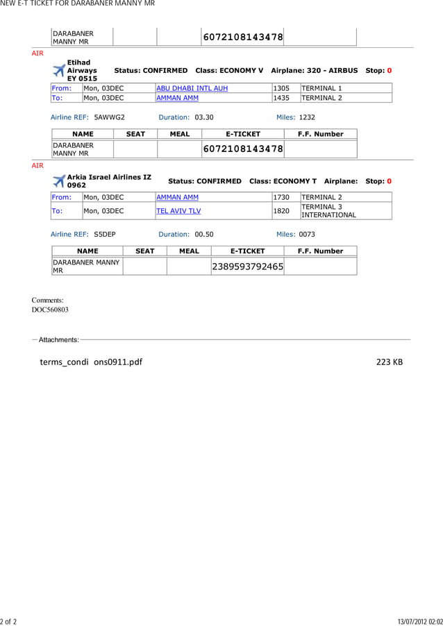 E-ticket Oct2012-DSec-2012 | PDF
