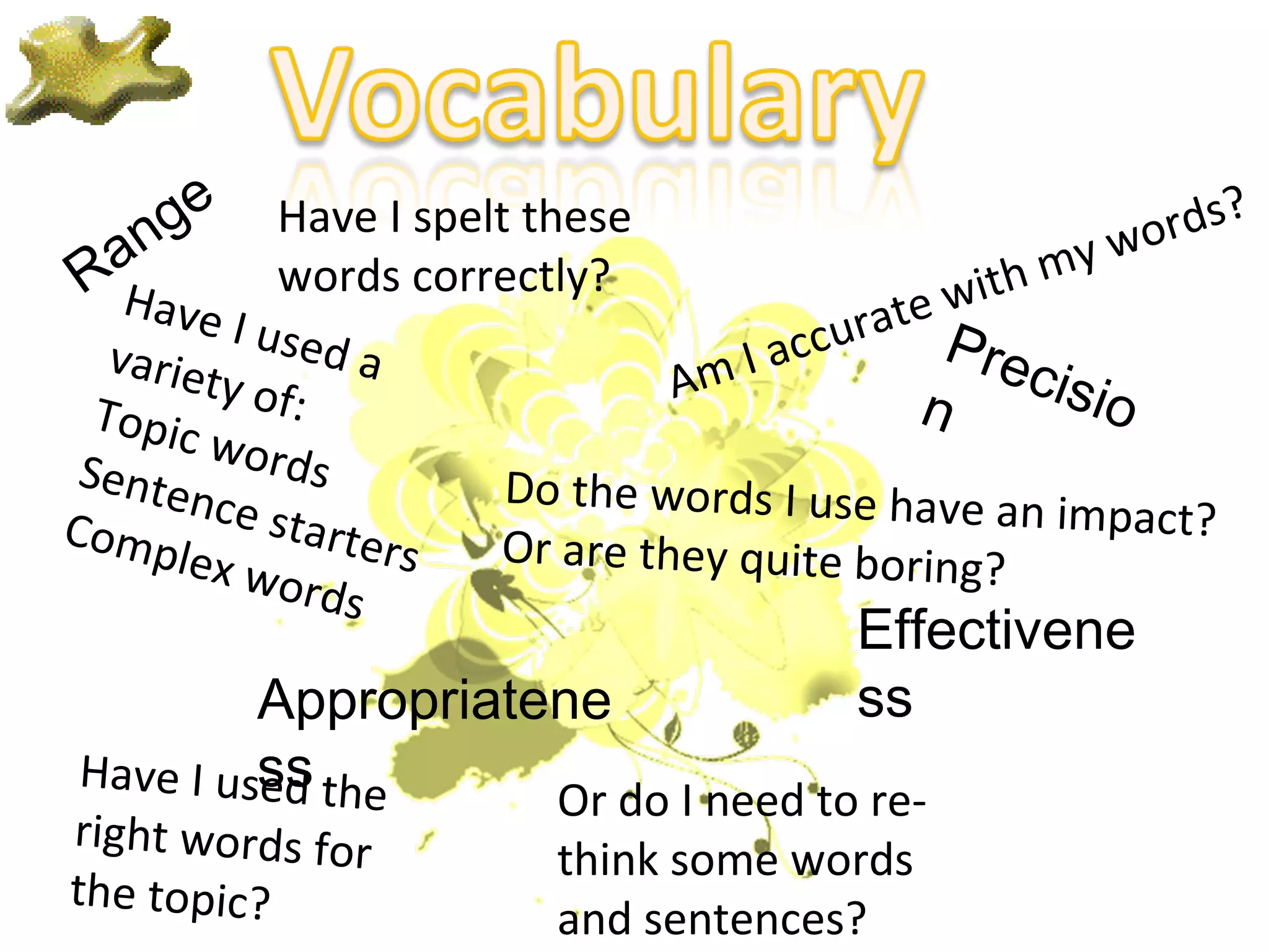 New easttle writing marking guide wall | PPT