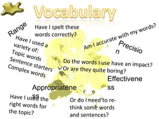 New easttle writing marking guide wall | PPT