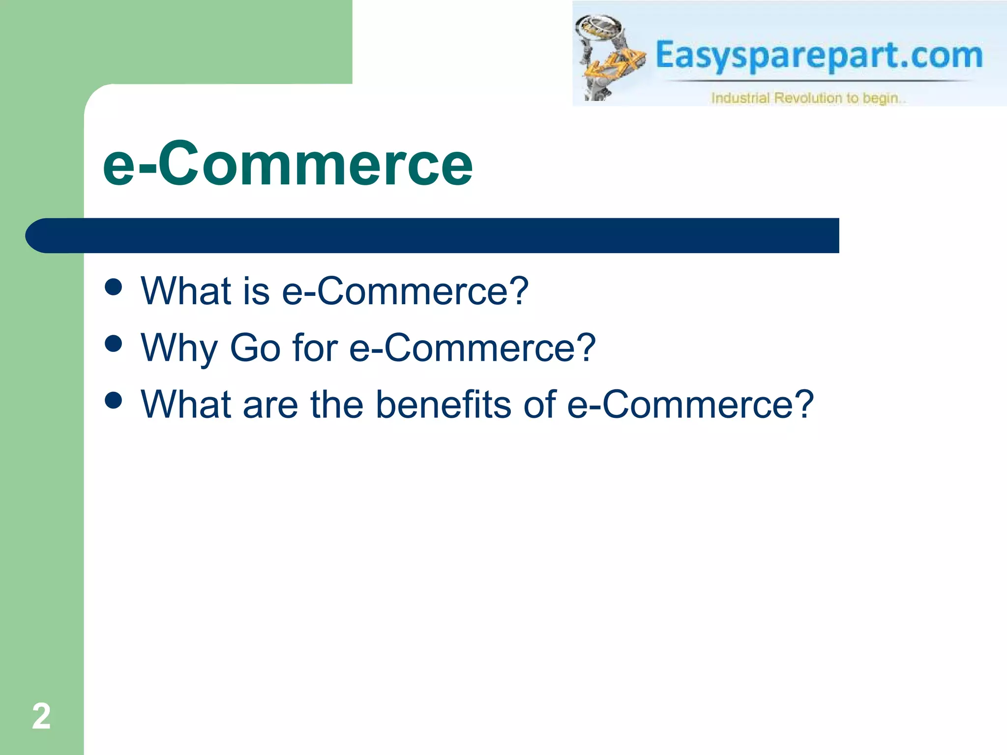 first e-commerce industrial spare parts web portal of India ...