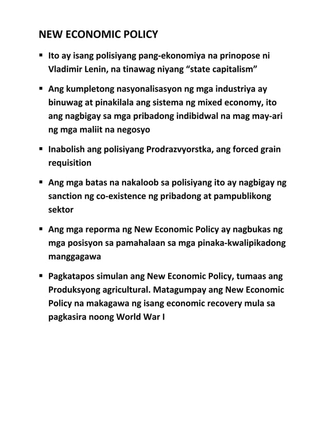 New Economic Policy | PDF